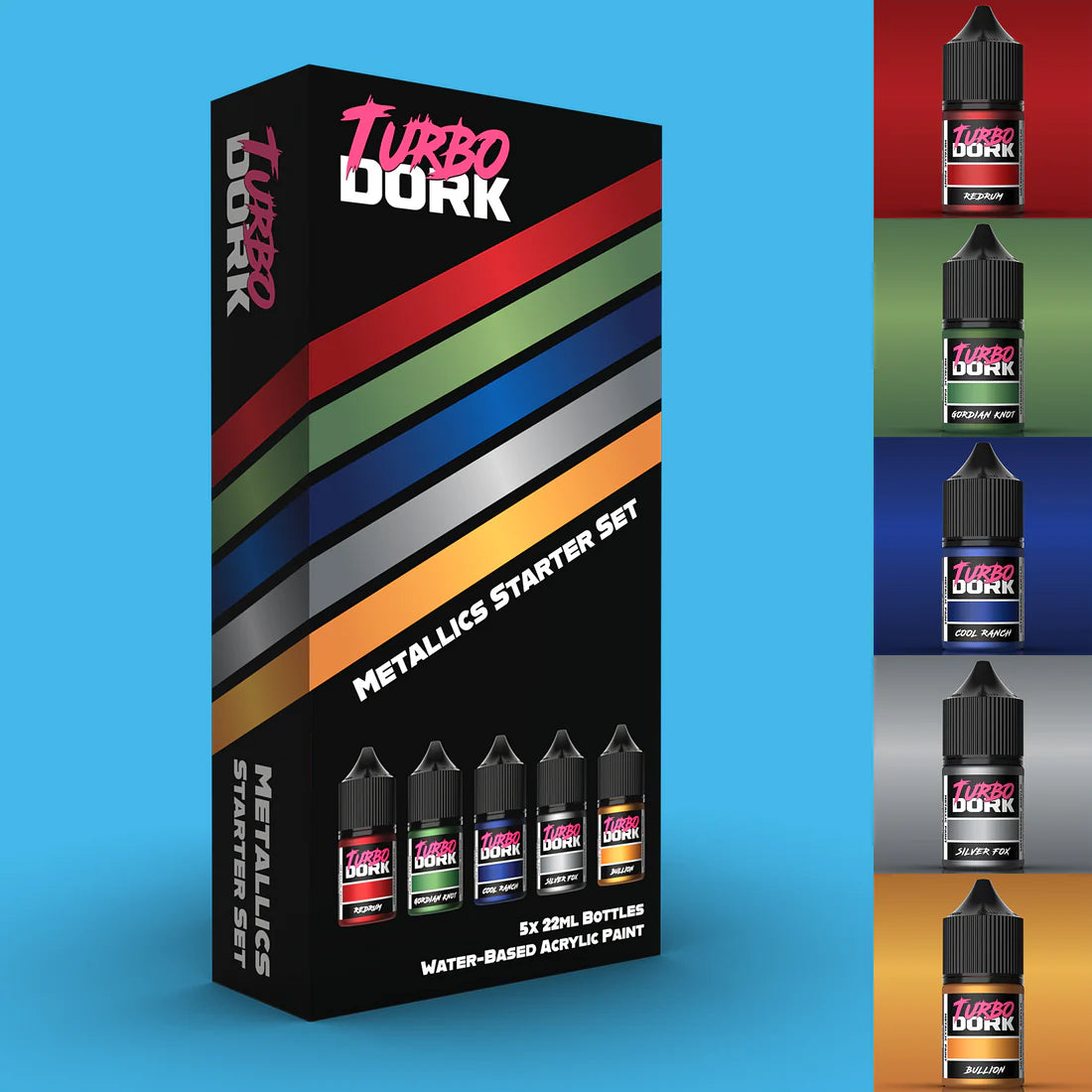 Turbo Dork 25885 Metallics Starter Acrylic Paint Set (5 Colors) 22ml B ...