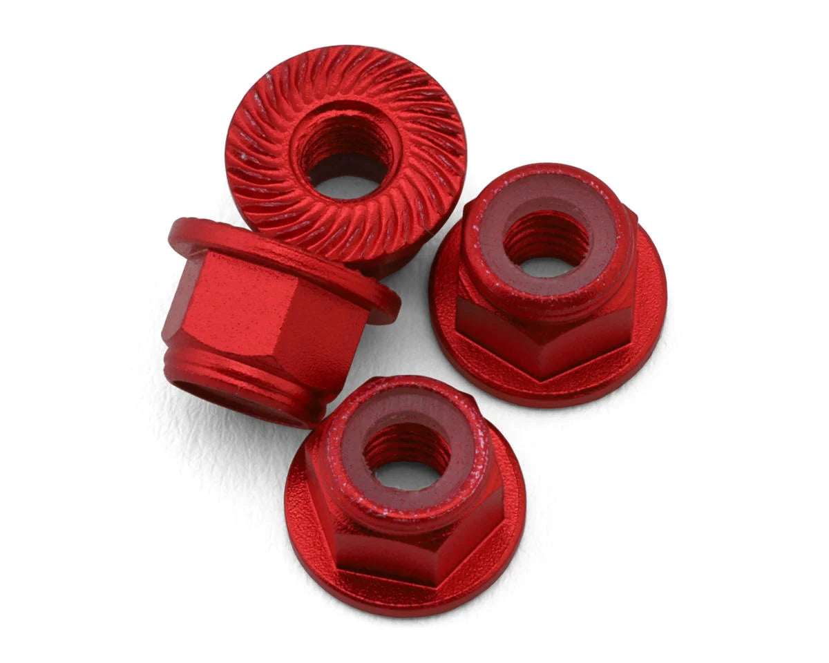 UpGrade RC 11011 Red Aluminum 4mm Serrated Wheel Nuts (4 Pack) — White ...