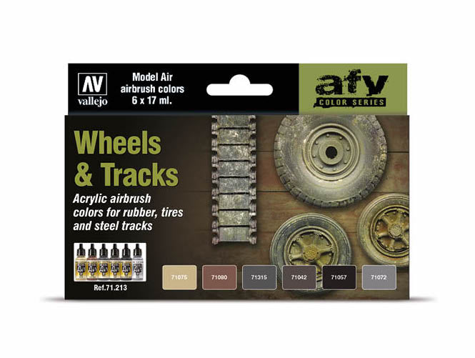 Vallejo 71.213 Model Air Acrylic Airbrush Paint AFV Wheels & Tracks 6 ...