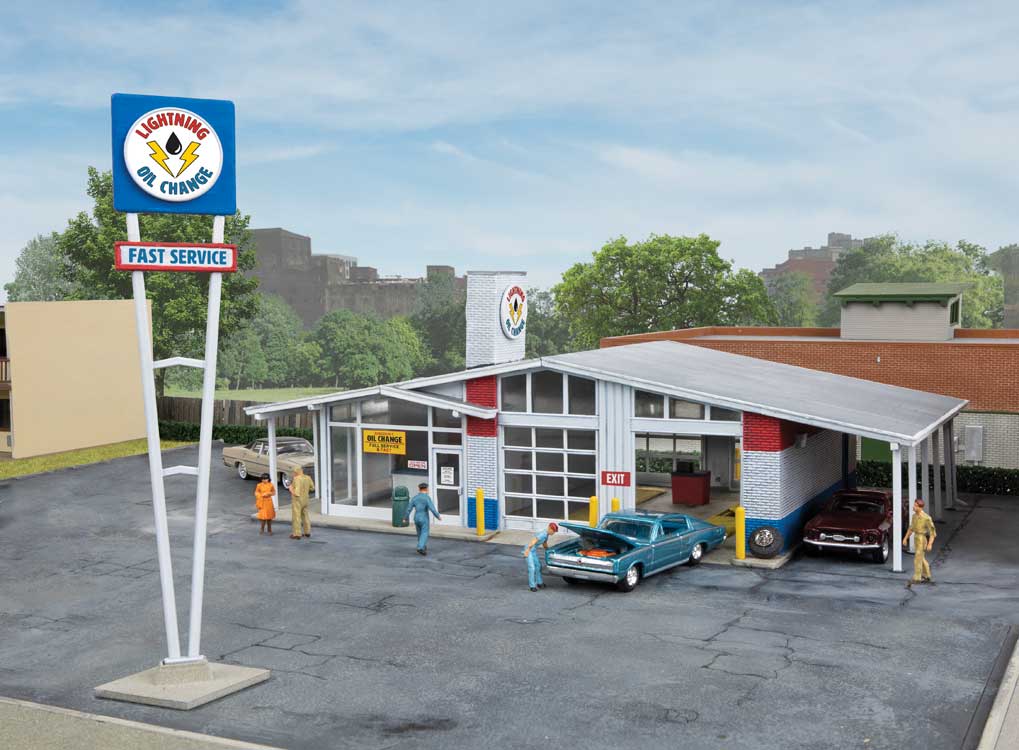 Walthers Cornerstone 933-3543 HO Scale Drive In Oil Change Kit — White ...