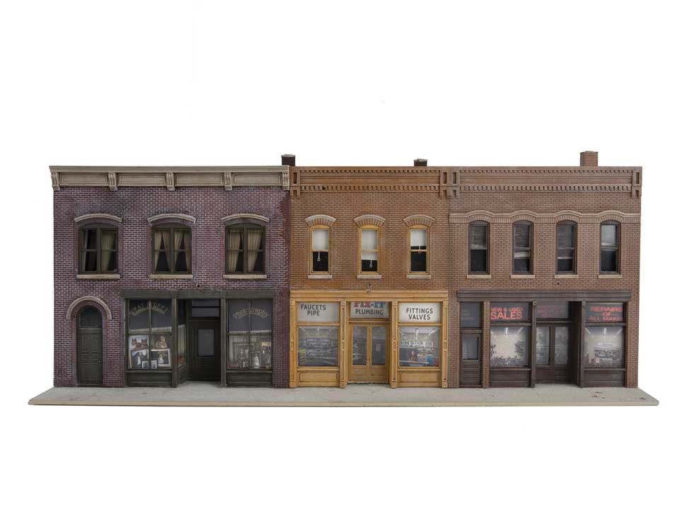 Walthers Cornerstone 933-4040 HO Scale Merchant's Row IV Structure Kit ...