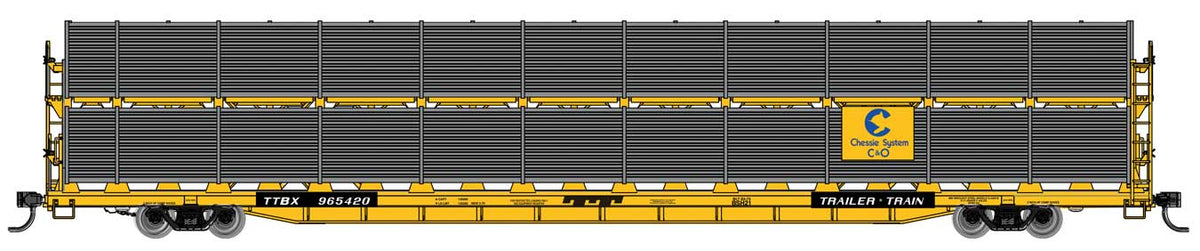 Walthers Mainline 910-8106 HO Scale 89' Bi-Level Shielded Auto Rack Ch ...