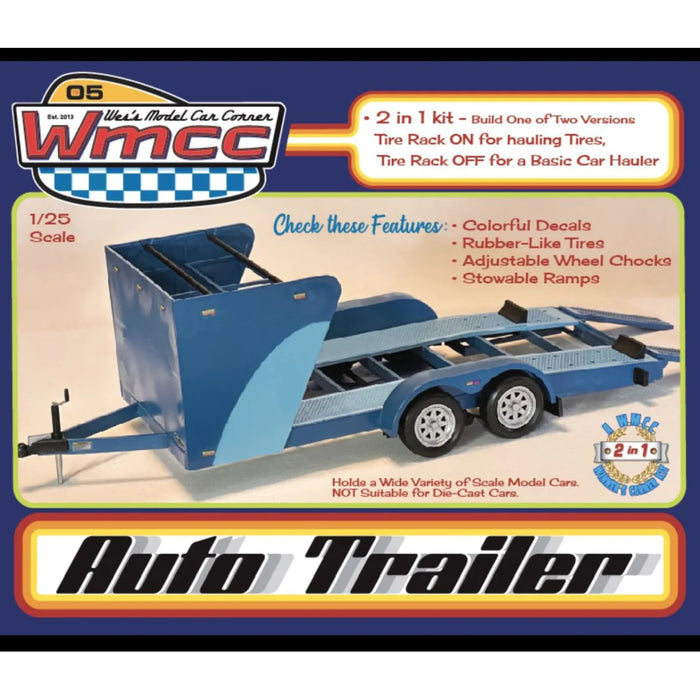 Wes's Model Car Corner 100 1/25 Auto Trailer with Optional Tire Rack 2 ...
