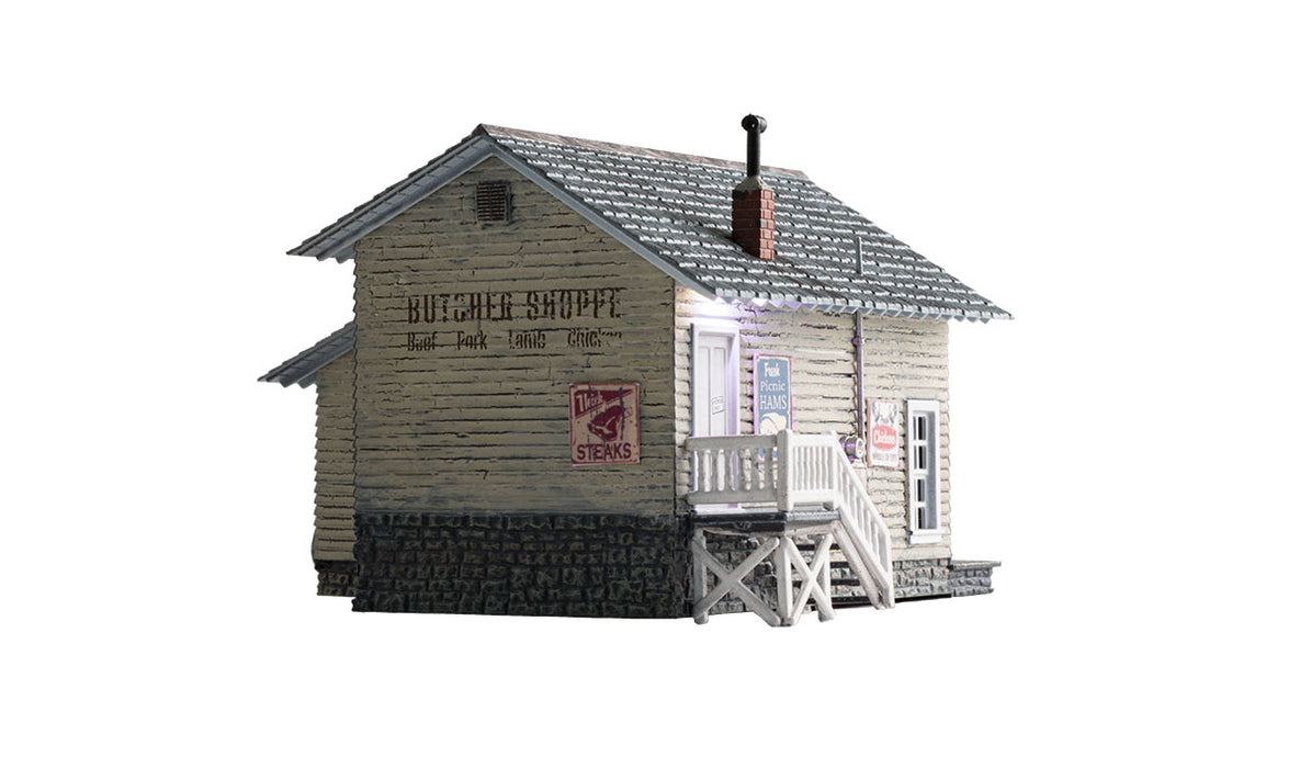 Woodland BR5068 HO Scale Built Up Structure Carver's Butcher Shoppe ...