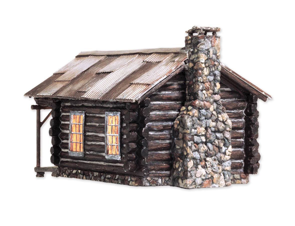 Woodland BR5071 HO Scale Built & Ready Structure Cozy Cabin — White ...