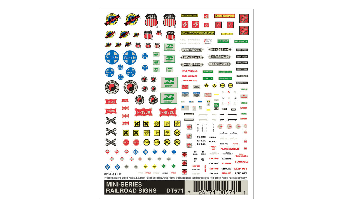 Woodland Scenics DT571 Dry Transfer Decals - Mini Railroad Signs ...
