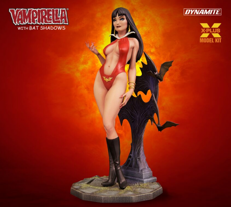 X-Plus Models 200303 1/8 Vampirella with Bat Shadows Figure Kit — White Rose Hobbies