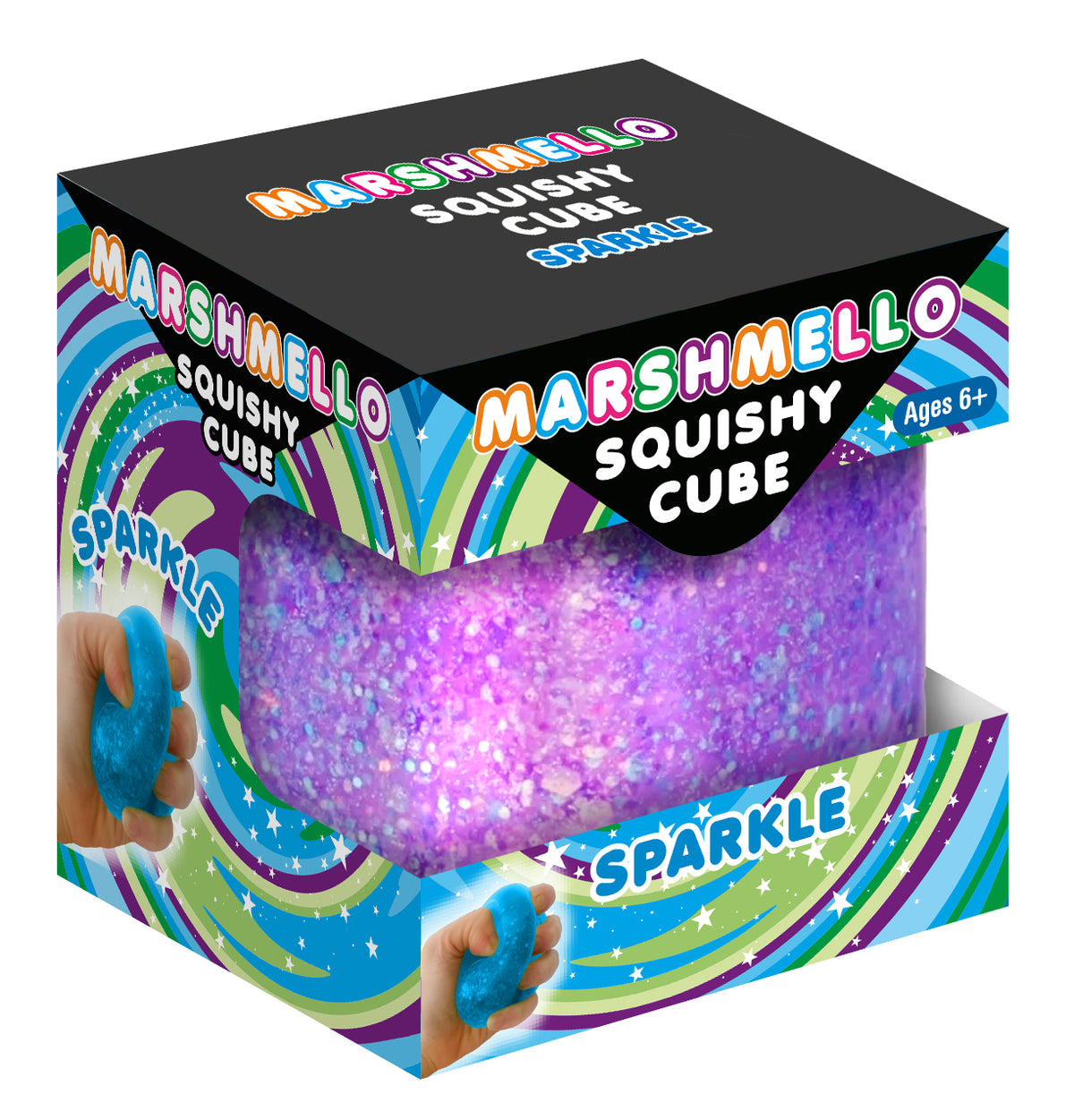 Zorbitz Marshmello Sparkle Squishy Cube (Colors May Vary) — White Rose ...