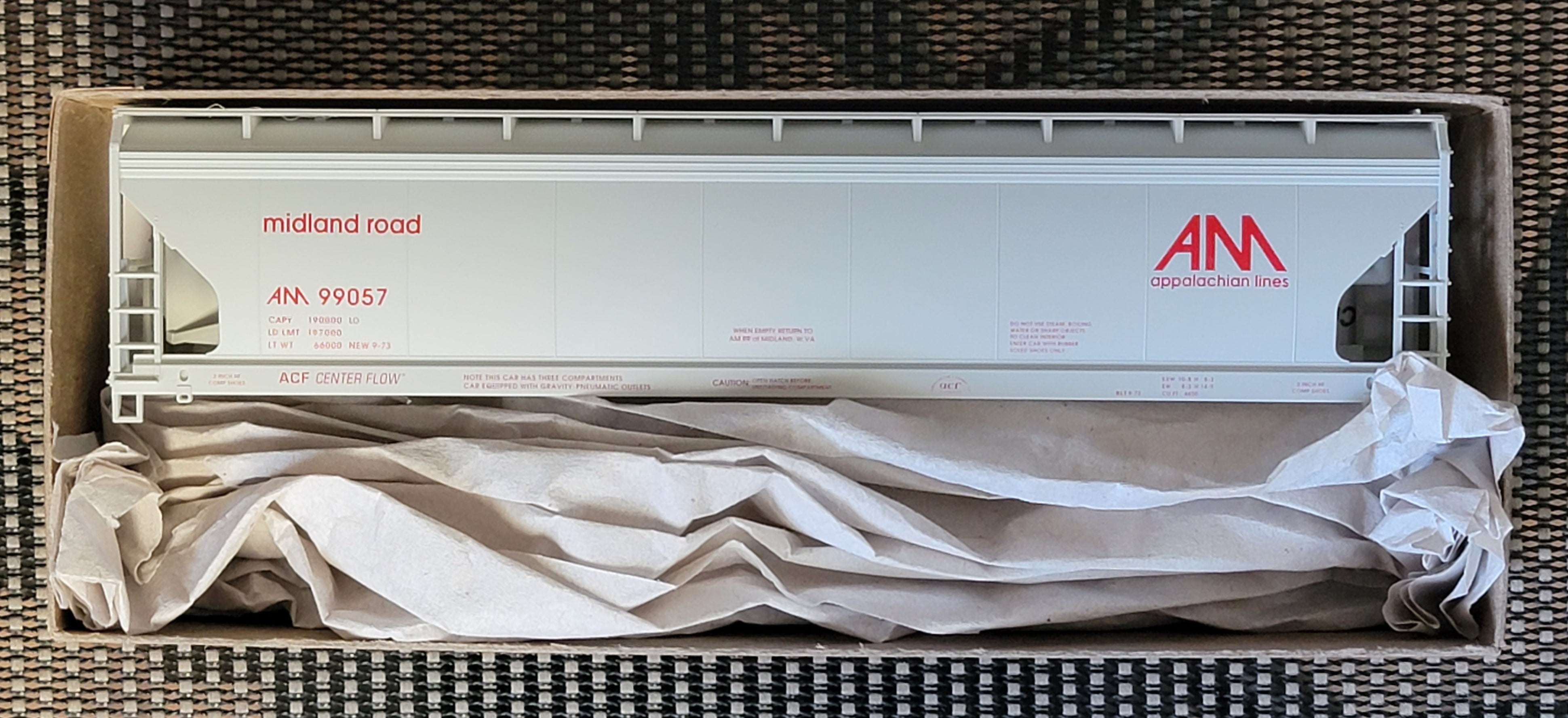 Three Notch Rail HO Scale ACF Covered Hopper Allegheny Midland AM 2022 ...