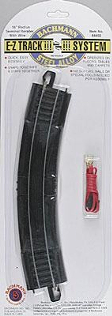 Bachmann 44402 HO Scale Steel E-Z Track 18" Radius Terminal — White ...