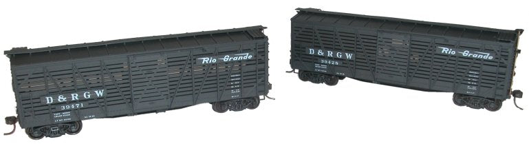 Accurail 1206 HO Scale 40' Wood Stock Car Kit Rio Grande D&RGW 2 Pack ...