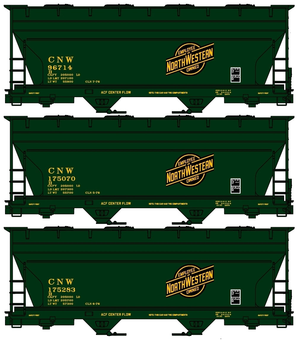 Accurail 8132 HO ACF 2-Bay Covered Hopper Chicago NorthWestern CNW Kit ...