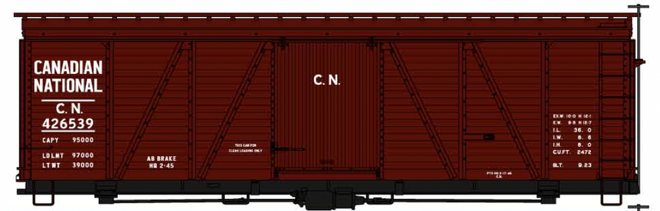 Accurail 81541 HO Scale Fowler 36' Boxcar Kit Canadian National CN #'s ...