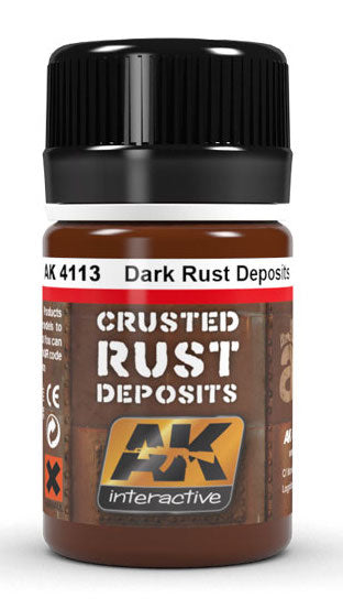AK Interactive 4113 Dark Rust Crusted Deposits Enamel Paint 35ml Bottl ...
