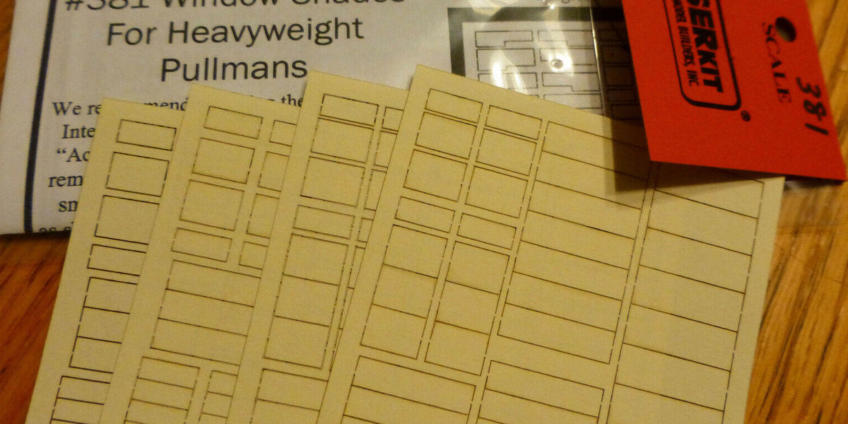 American Model Builders 381 HO Scale Buff Universal Window Shades for ...