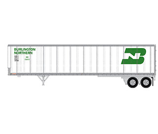 Athearn 13833 N Scale 45' Fruehauf Z-Van Trailer Burlington Northern B ...