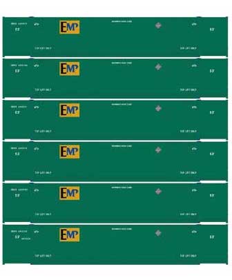 Athearn 18050 N Scale 53' CIMC Intermodal Container EMP EMHU 6 Pack #1 ...