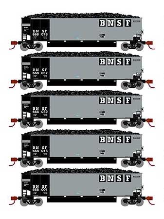 Athearn 25067 N Scale BethGon Coalporter BNSF 5 Pack #1 — White Rose ...