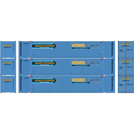 Athearn 26680 HO Scale 53' Jindo Intermodal Container Werner Global WE ...