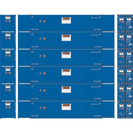 Athearn 28521 HO Scale 53' CIMC Intermodal Container Yellow YRCU 6 Pac ...