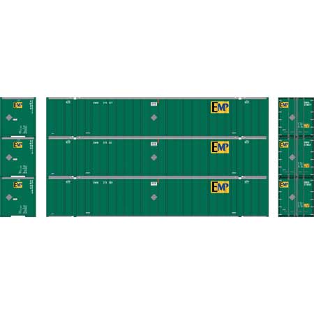 Athearn 40126 HO Scale 53' Stoughton Intermodal Container EMP WMHU 3 P ...