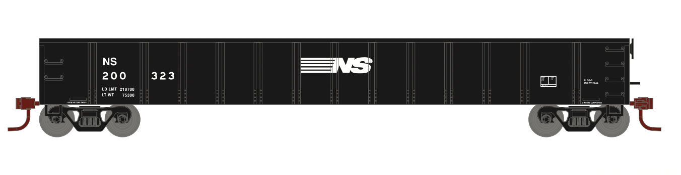 Athearn 6629 N Scale 52' Mill Gondola Norfolk Southern NS 200323 ...