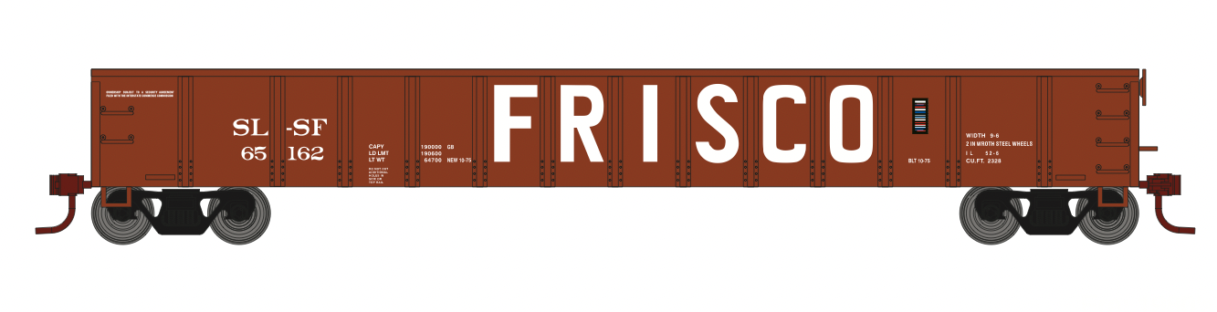Athearn 8185 HO Scale 52' Mill Gondola Frisco SLSF 65162 — White Rose ...