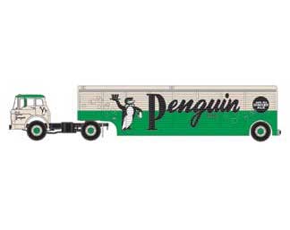 Athearn 92467 HO Scale Ford C Tractor with Trailer Penguin Ginger Ale ...