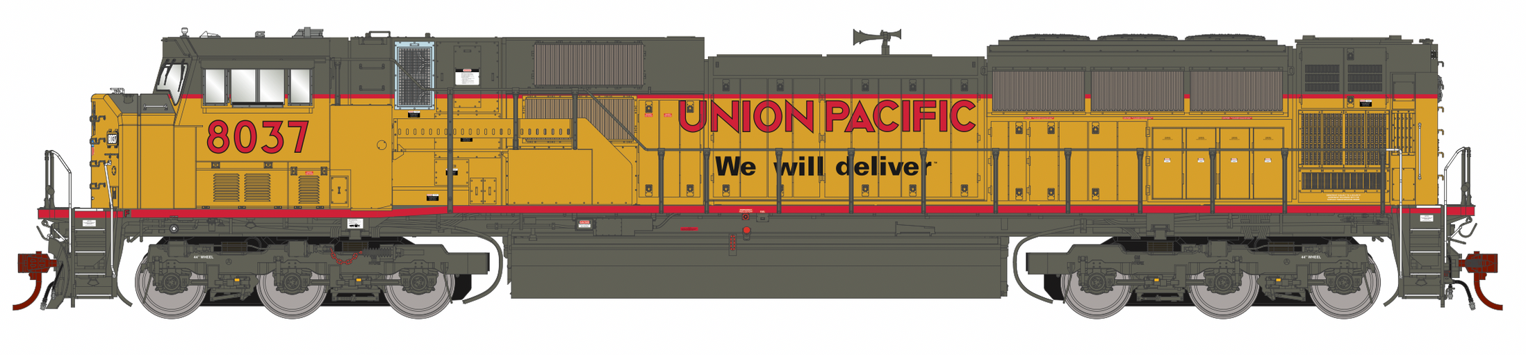 Athearn Genesis G27378 HO Scale EMD SD90MAC Union Pacific UP 8037 DCC ...