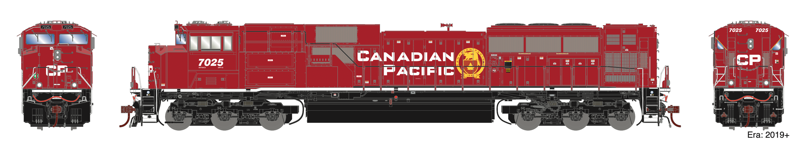 Athearn Genesis G75855 HO Scale SD70ACu Canadian Pacific CP 7025 DCC S — White Rose Hobbies