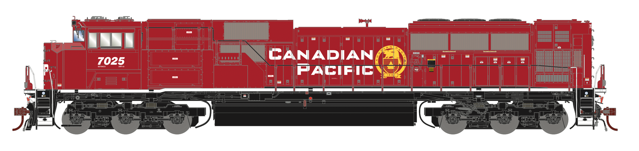Athearn Genesis G75855 HO Scale SD70ACu Canadian Pacific CP 7025 DCC S — White Rose Hobbies
