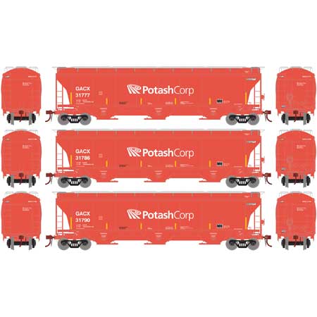 Athearn Genesis G89950 HO Scale Trinity 3 Bay Covered Hopper GACX 3 Pa — White Rose Hobbies