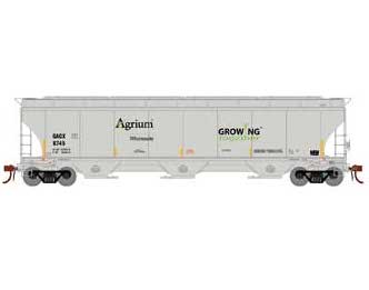 Athearn Genesis G89989 HO Scale Trinity 3 Bay Covered Hopper Agrium GA — White Rose Hobbies