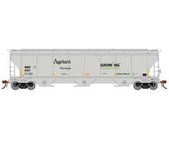 Athearn Genesis G89990 HO Scale Trinity 3 Bay Covered Hopper Agrium GA — White Rose Hobbies