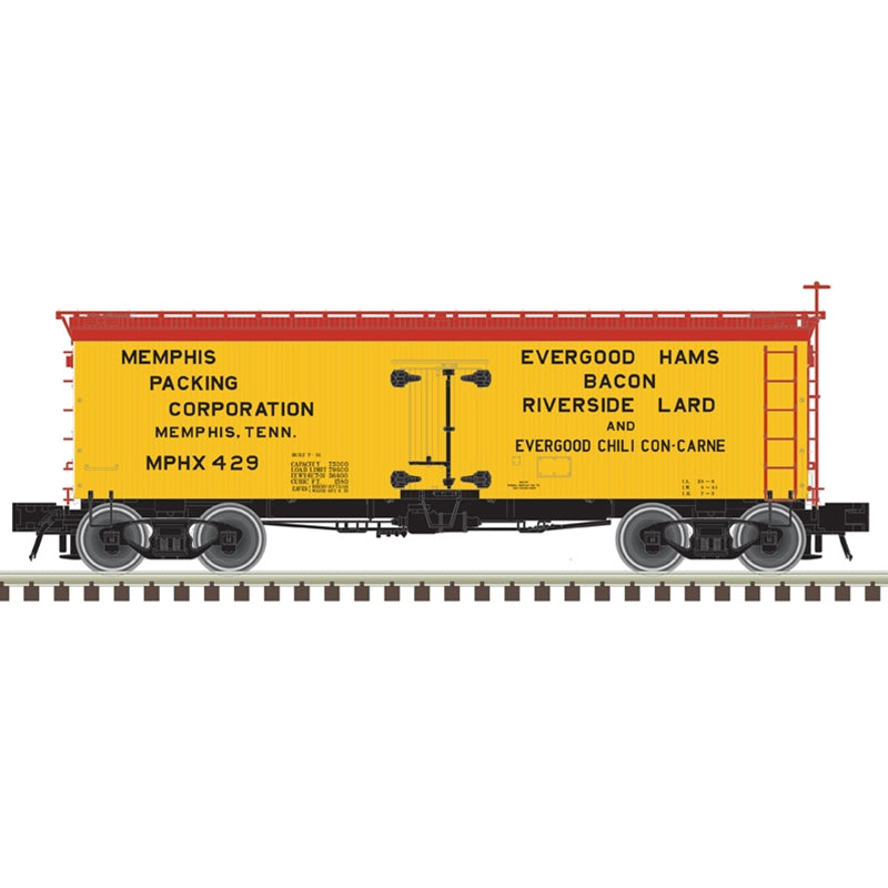 Atlas 20007198 HO Scale 36' Wood Reefer Memphis Packing Corporation 43 ...