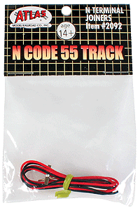 Atlas 2092 N Scale Code 55 Track Terminal Joiners 1 Pair — White Rose ...
