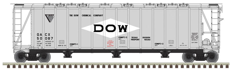 Atlas 50002905 N Scale 3500 cu fu Covered Hopper DOWX #50087 — White Rose Hobbies