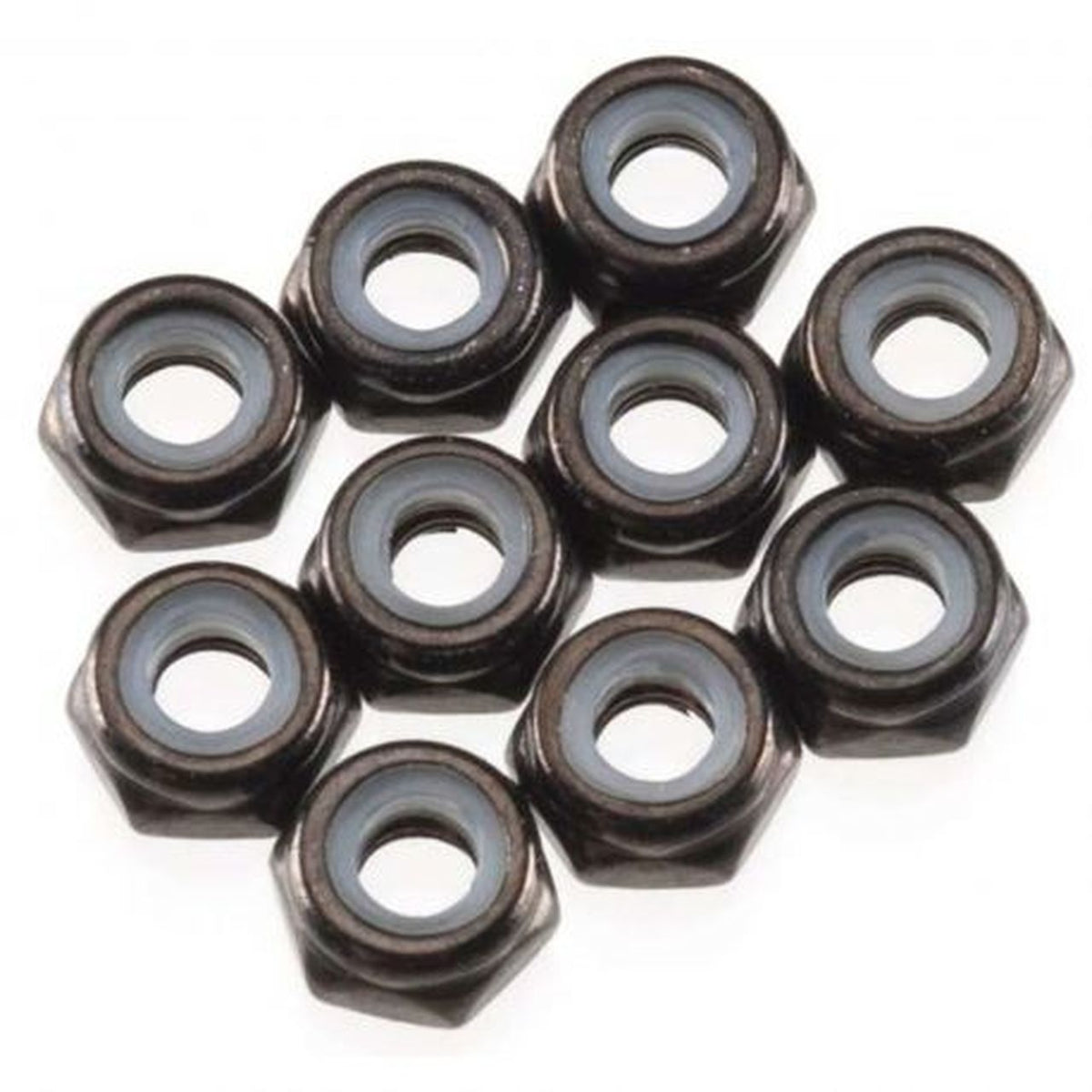 Axial AXA1052 Nylon Locking Hex Nut M3 Black 10 Pack — White Rose Hobbies