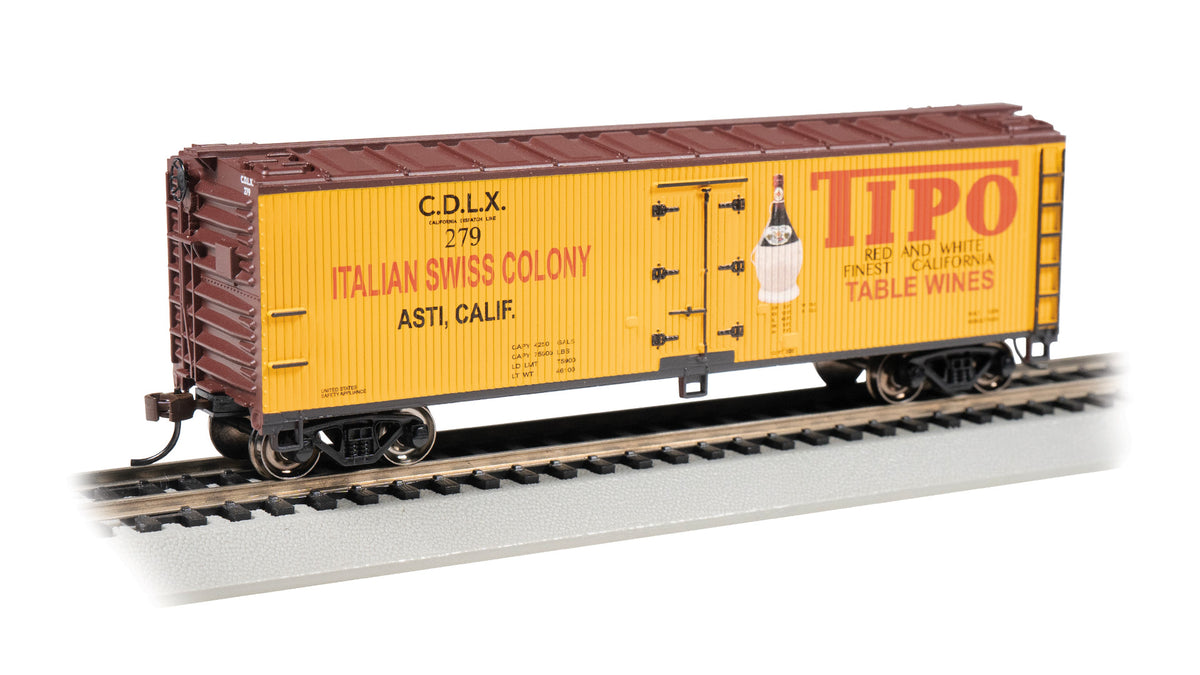 Bachmann 19811 HO Scale 40' 40' Wood Reefer TIPO Table Wine — White ...