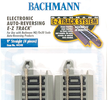 Bachmann 44548 HO Scale E-Z Track Reversing 9" Straight (4 Pieces ...