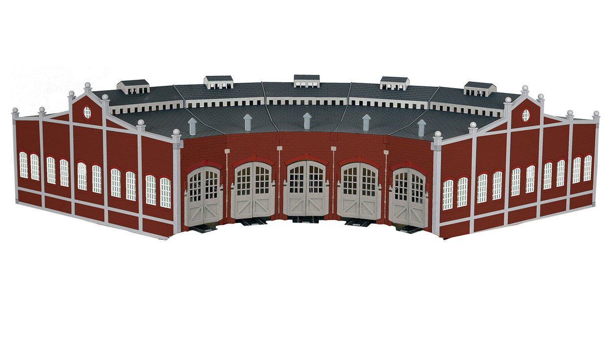 Bachmann 45020 HO Scale Five Stall Brick Roundhouse Kit with E-Z Track ...