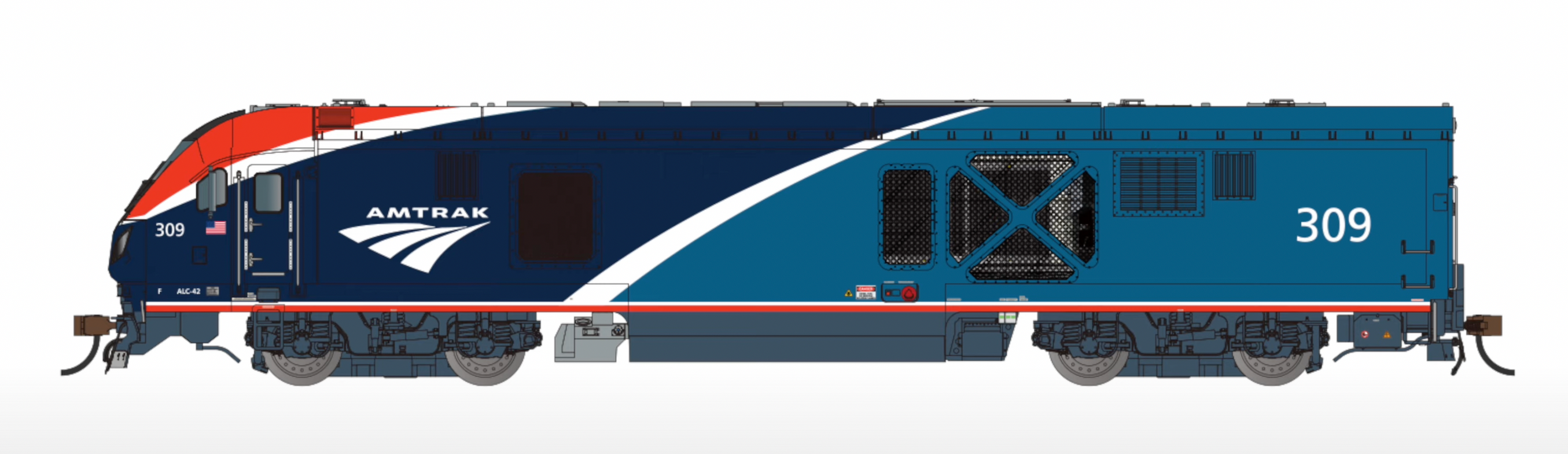 Bachmann 68353 N Scale Siemens ALC-42 Charger Amtrak Phase VII 309 DCC ...