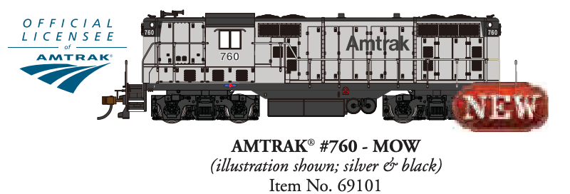 Bachmann 69101 HO Scale EMD GP7 Diesel Amtrak AMTK MOW 760 — White Rose Hobbies