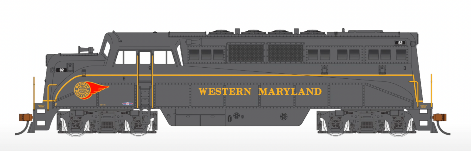 Bachmann 69204 HO Scale EMD BL2 Western Maryland 82 with DCC — White ...