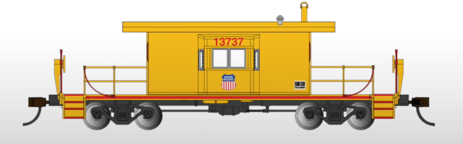 Bachmann 76404 HO Scale Transfer Caboose Union Pacific UP 13737 — White ...