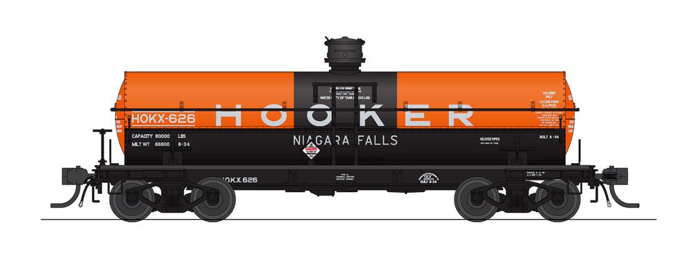 BLI 7675 HO Scale 6000 Gallon Tank Car "Delivered" Hooker HOKX 2 Pack ...