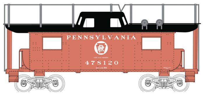 Bowser 41088 HO Scale N8 Caboose with Antenna Pennsylvania "Central Re ...