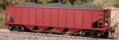 Bowser 54049 HO Scale H21 4 Bay Open Hopper Kit Oxide Red Undecorated ...