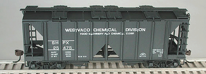 Bowser 55821 HO Scale 70 Ton 2 Bay Hopper Kit Westvaco Chemical SHPX ...