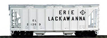 Bowser 56444 HO Scale 70 Ton 2 Bay Covered Hopper Kit Erie Lackawanna ...